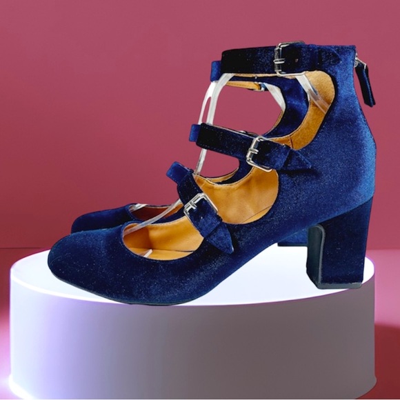 Indigo | Shoes | Indigo Blue Irellie Dark Blue Cage Heels | Poshmark